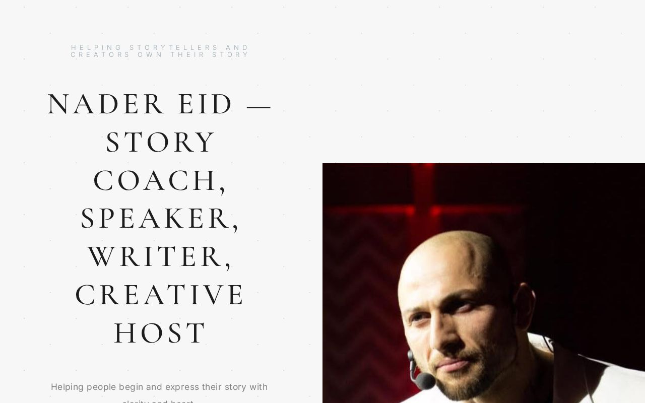 Nader Eid | Story Coach, Speaker & Writer | Storytelling Workshop Ontario